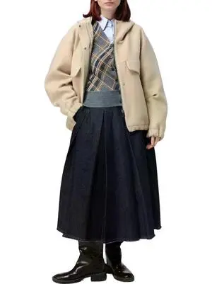 TELA Check-pattern Button-up Vest - Grey