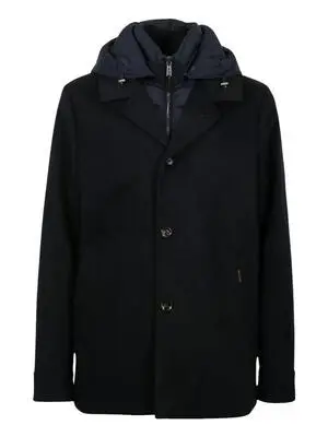 MOORER Barolo Hooded Coat Blue