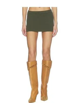 FRANKIES BIKINIS Frankies Bikinis Marialla Cloud Knit Skort In Green.