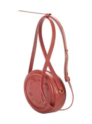 Celine Triomphe Oval Crossbody Bag Red