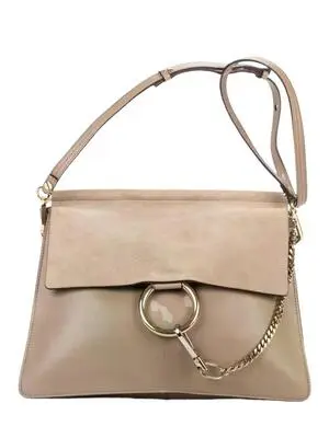 Chloé Medium Faye Leather Shoulder Bag Grey