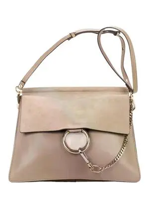 Chloé Medium Faye Leather Shoulder Bag Grey