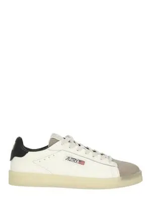 AUTRY Dallas Low Bi Calfskin Sneakers With Padded Ankle Ivory