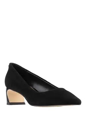 DONALD PLINER Talani Suede Block Heel Pumps Black