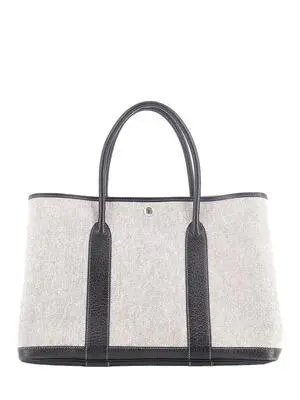 Hermès 36 Garden Party Tote Toile And Leather Black