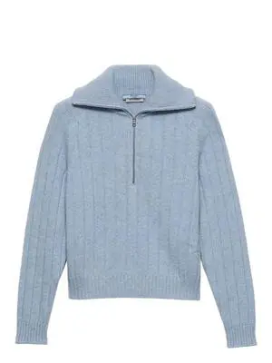 Prada Cashmere Polo Sweater Blue