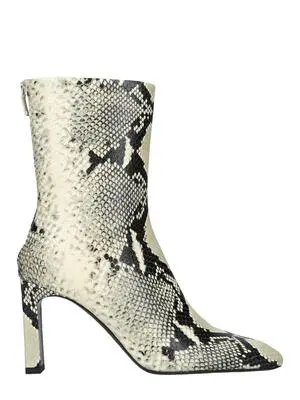 TOTEME Snake-embossed Leather Bar Ankle Boots 85 White