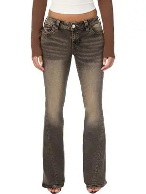 True Religion Joey Low Rise Flare Jeans Black Wash