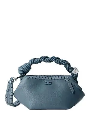 GANNI Bou Mini Tressé Handbag Blue