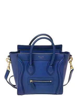 CELINE Nano Luggage Grained Leather Tote Bag