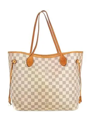LOUIS VUITTON 2010 Mm Neverfull Damier Azur Tote Bag