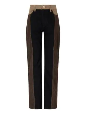 Ossou Jane Paneled High-rise Straight-leg Jeans Multi
