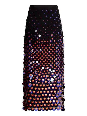 CHRISTOPHER JOHN ROGERS Sequin-embellished Silk-crepon Midi Skirt