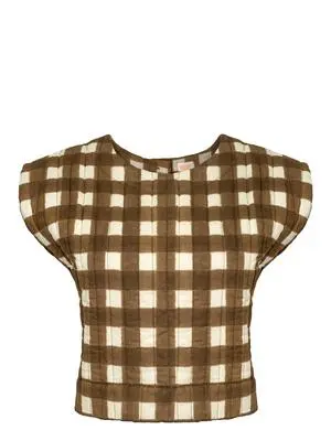 SUNSHINE TIENDA Painted Gingham Quilted Greta Top