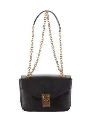 Celine C Chain Flap Leather Shoulder Bag Black