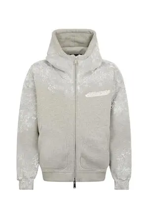 Dsquared2 Frosted Zipped Melange Hoodie - Grey