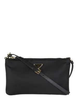 Prada Black Re-Nylon Saffiano Raso Shoulder Bag Black