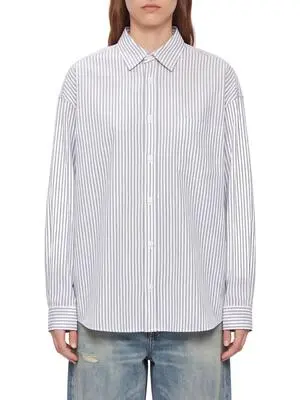 ACNE STUDIOS Striped Cotton Relaxed Fit Shirt With Patch Pocket