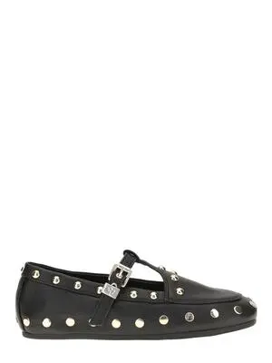 GANNI Ganni Mary Jenny Studded Ballet Flats Black