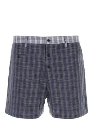 Gimaguas Gimaguas Embroidered Checked Cotton Bermuda Shorts Checked