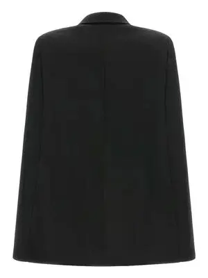 FEDERICA BONIFACI Tuxedo Double-breasted Cape Blazer - Black
