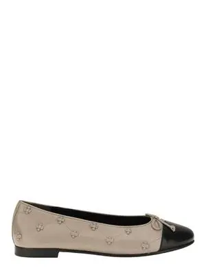 Tory Burch Bunny Knot Pointed Ballerinas Cream