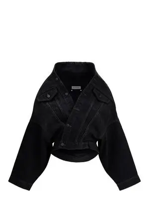 Balenciaga Wrap Organic Japanese Denim Jacket - Black