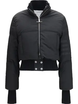 Thom Browne Short Padded Jacket With Front Zip - Black