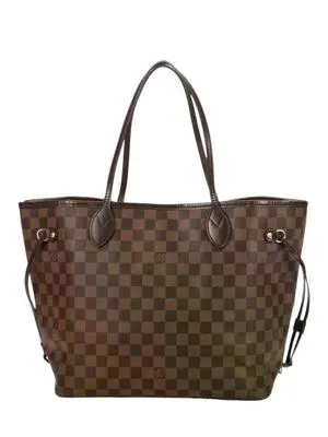 LOUIS VUITTON Neverfull Mm Damier Ebene Tote Bag Brown