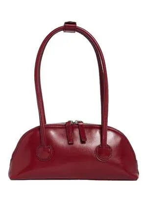 MARGESHERWOOD Bessette Leather Shoulder Bag Wine Glossy Plain