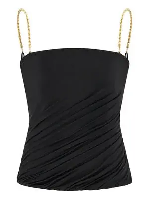 SALVATORE FERRAGAMO Gathered Top With Chain Detail