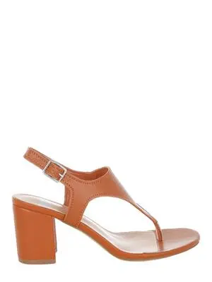 RAG & CO Ann Real Leather Thong Toe Sandals In Tan By Rag & Co Brown