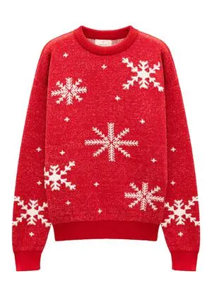 PERALUNA Snowflake Knit Christmas Jumper