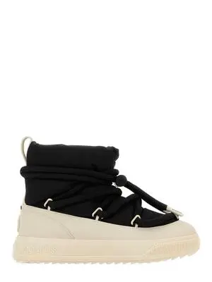 Moncler Altive Ankle Boots In Fabric With Rubber Sole - Black