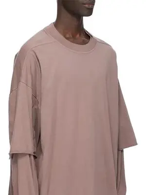 Rick Owens Tommy Hustler Cotton Layered Sweatshirt Grape