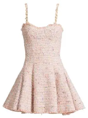 Balmain Flared Tweed Dress Multi