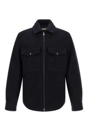 Moncler Wool Overshirt - Blue