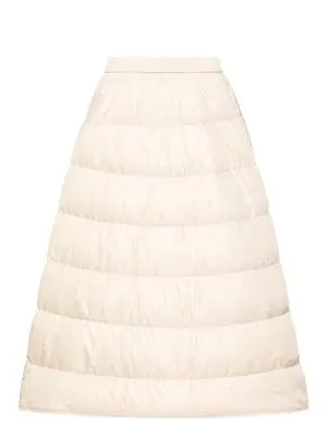 Moncler Quilted Flared Midi Skirt - Light Beige