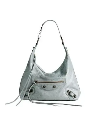 Balenciaga Women's Le City Hobo Bag Small In Blue Grey Blue Grey