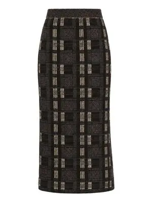 D.exterior D.exterior Checked Pencil Skirt Brown/gray