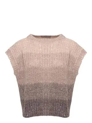 D.exterior D.exterior Sequinned Gradient Knitted Top Multi-color