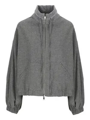 D.exterior Ribbed-collar Bomber Jacket - Grey