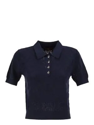DONDUP Open-knit Polo Shirt No