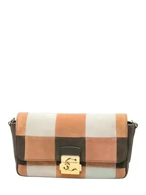COCCINELLE C-me Lock Check-pattern Clutch Bag