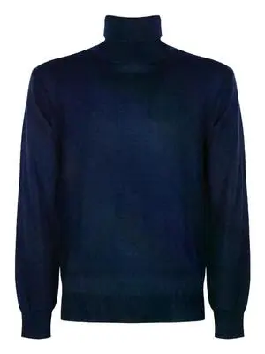 KANGRA Roll-neck Knitted Sweater - Blue