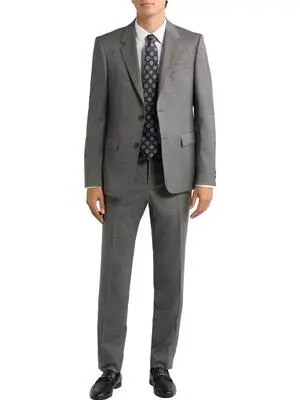 BOSS Houston Stretch Virgin Wool Suit Black