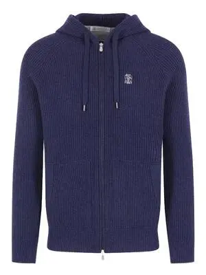 Brunello Cucinelli Brunello Cucinelli Blue Sweaters & Knitwear - Hoodies Men Blue