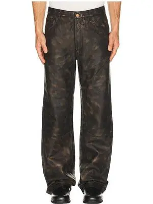 WON HUNDRED Won Hundred Genoa Leather Pants In Brown.