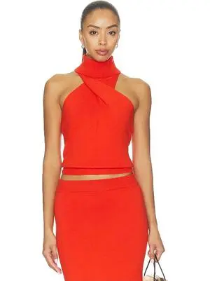 MONSE Monse Twist Front Top In Red.