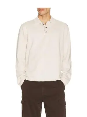 Joe's Jeans Merino Polo Sweater In White - Ancient Scroll